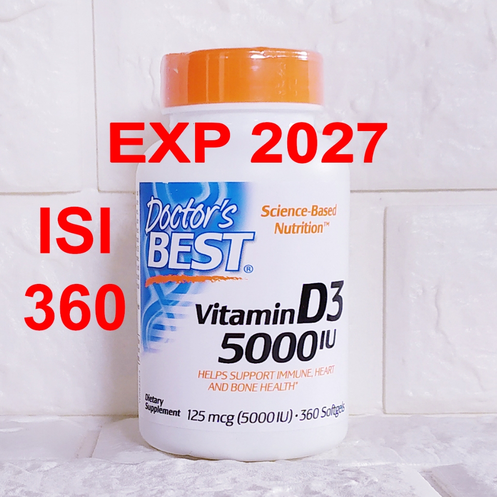 Jual Doctors Best Vitamin D3 5000 IU 360 Doctor's Doctor Best Vit D3 ...