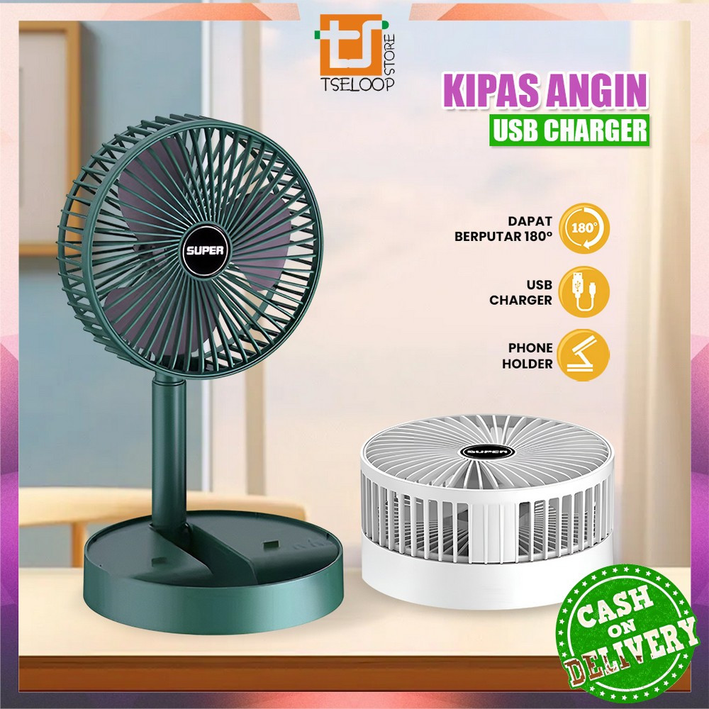 Jual OFM-C1018 Kipas Angin Lipat 180 Derajat Portable USB Charger With ...