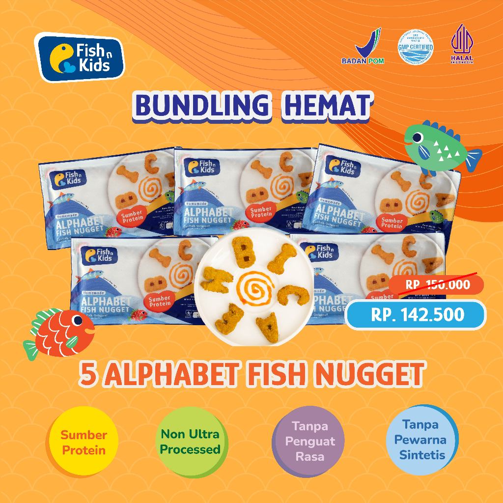 Jual Nugget Homemade MPASI Ikan Lele Alphabet 200 gram/ Frozen Food Non ...