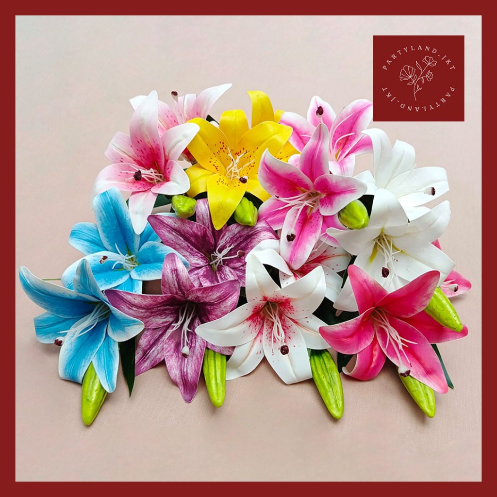 Jual Artificail Lily Latex Real Touch Bunga Lili Premium Artificial ...