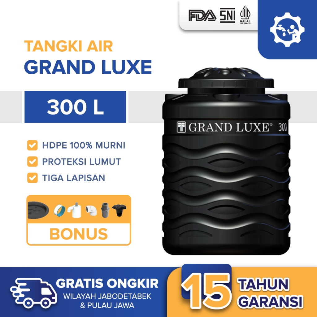 Jual Tandon Toren Tangki Air Grand Luxe 300 Liter Anti Lumut Garansi 15 ...