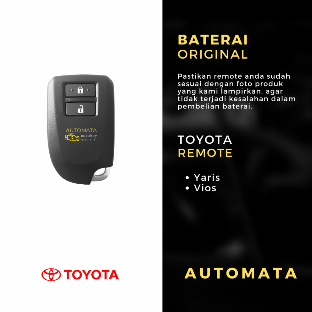 Jual Baterai Remote Mobil Toyota Yaris 2014 Original Panasonic | Shopee ...