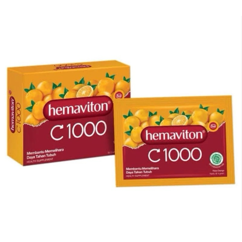 Jual Hemaviton C1000 Sachet Vitamin C 1000mg Zinc Serbuk Minum Daya ...