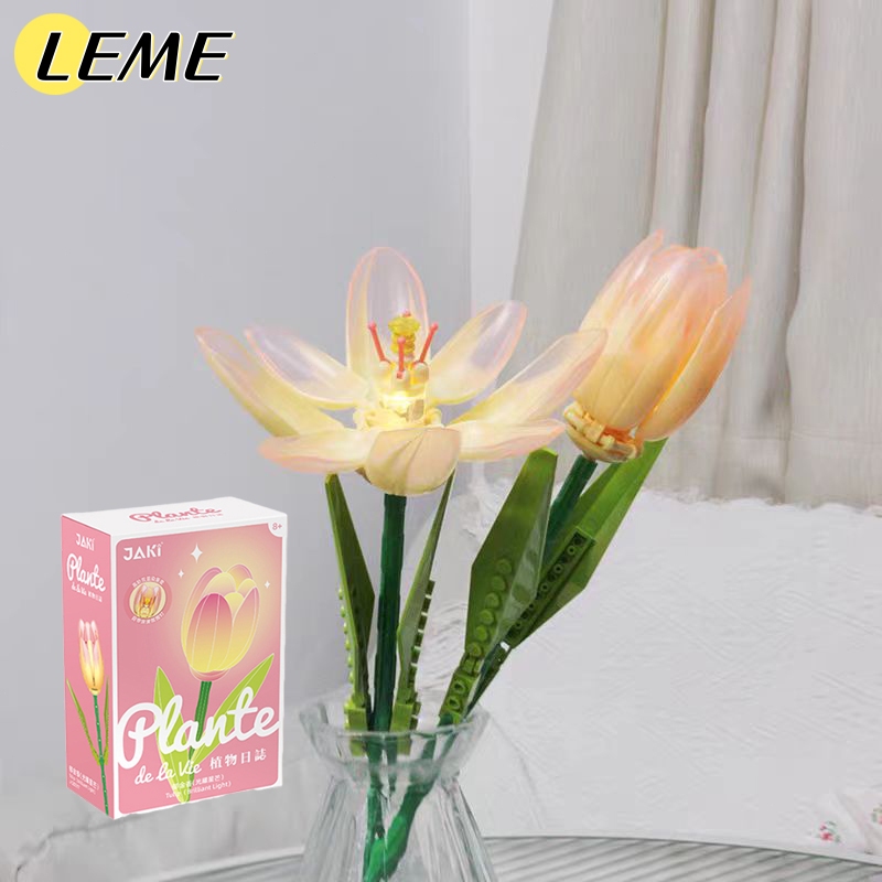 Jual LEME Balok Flower Bunga Tulip Yang Bercahaya Brick Lampu Bunga ...