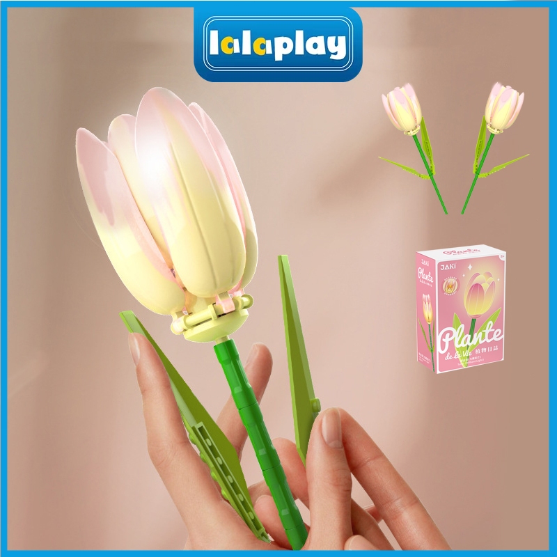 Jual Lalaplay Balok Flower Bangunan Bunga Tulip yang Bercahaya Brick ...