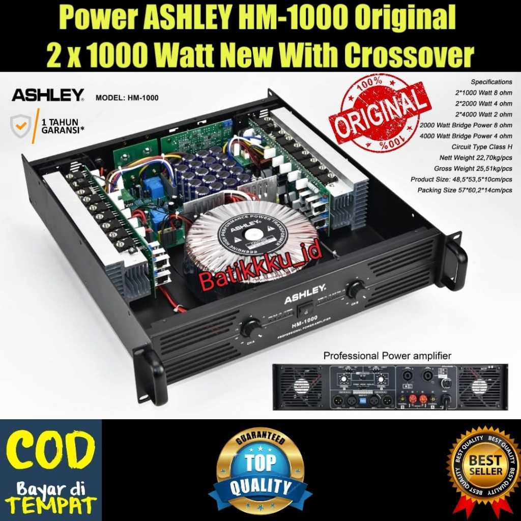 Jual Power ASHLEY HM 1000 HM1000 ORIGINAL 2CH CLASS H | Shopee Indonesia