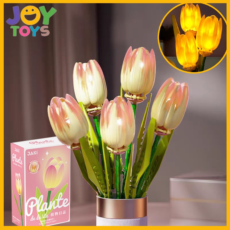 Jual JOY Lampu Bunga Nano Block Bunga Balok Bangunan Bunga Tulip Yang ...