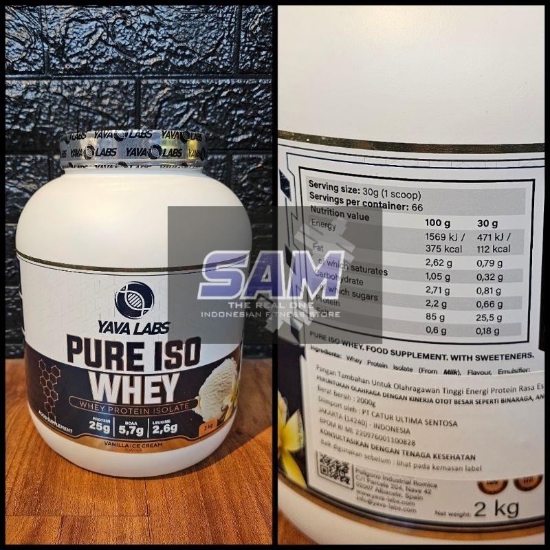 Jual Suplemen Fitness YAVA LABS Pure Iso Whey 2 kg 4.4 lb 5 lb Protein ...