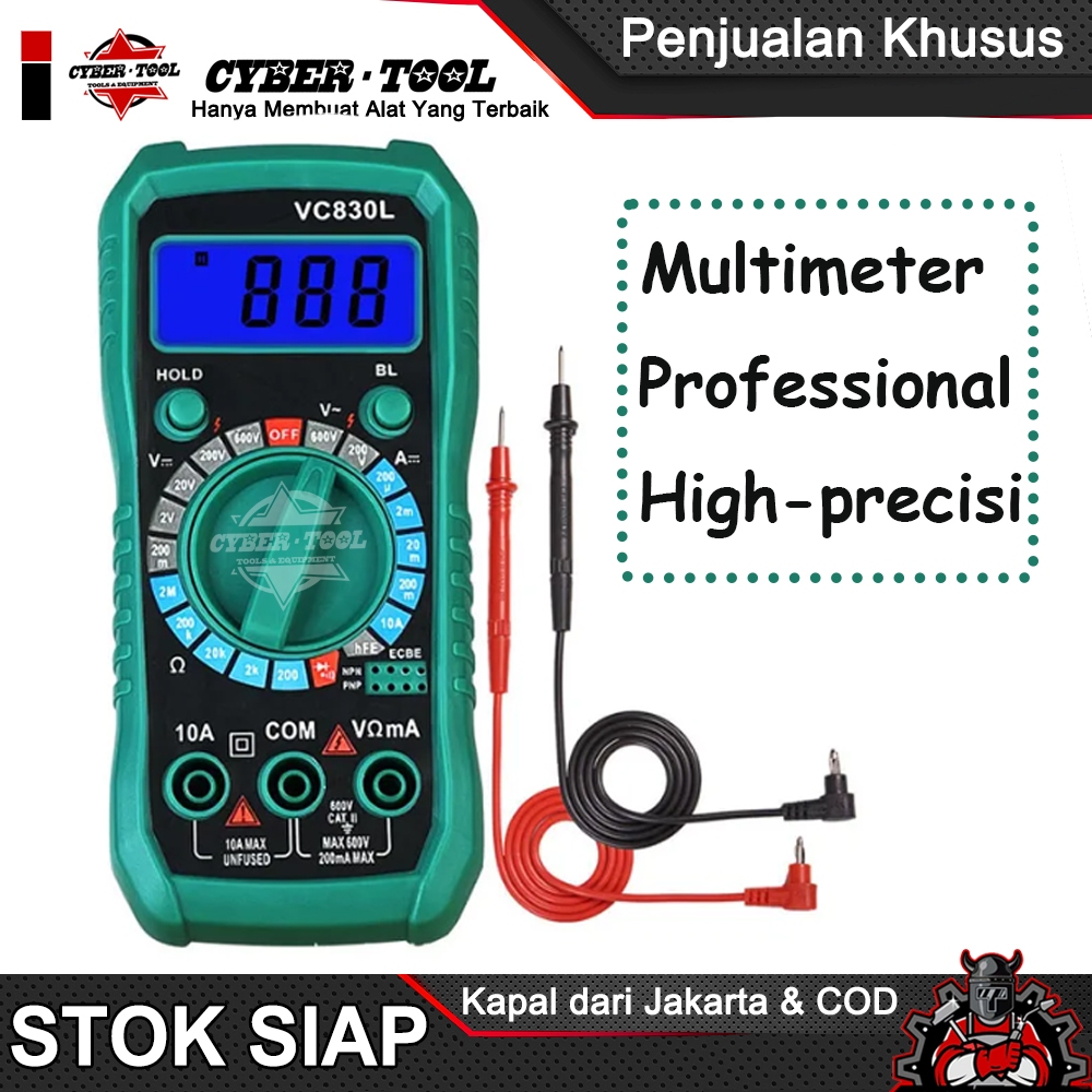 Jual VC830L 600V Digital Multi Meter AC/DC MULTI TESTER METER SMART ...