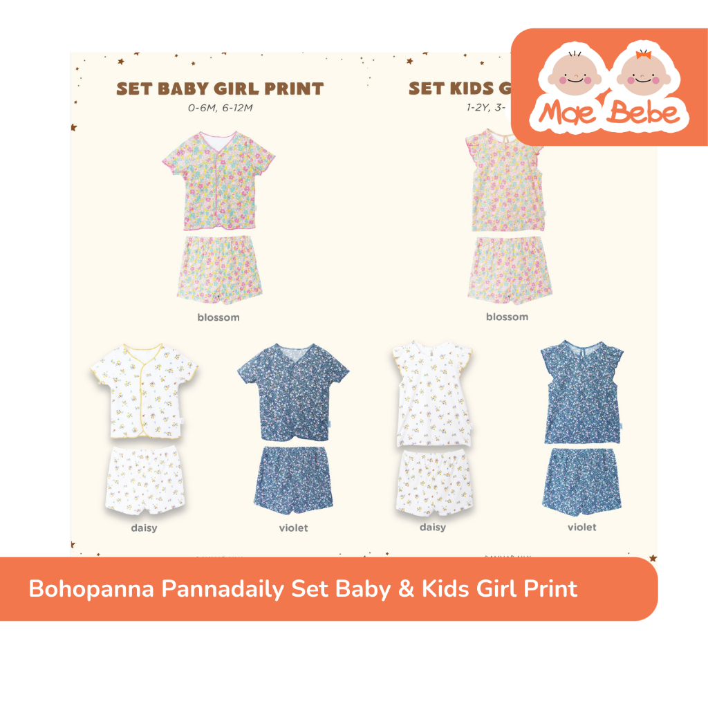 Jual BOHOPANNA Pannadaily Set Baby & Kids Girl Print Setelan Pendek ...