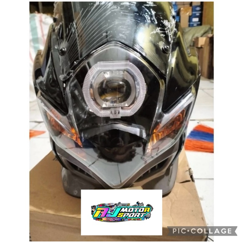 Jual Reflektor Lampu depan satria fu barong costem oren hitam plus ...