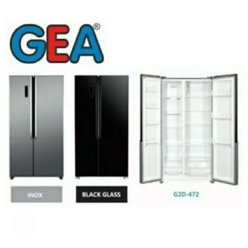 Jual Kulkas GEA side by side 2 pintu G2D-472R INOX / G2D-472R BLACK | Shopee Indonesia