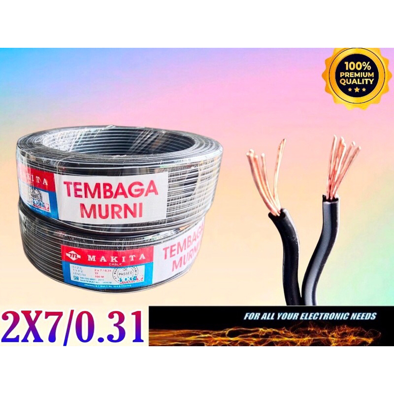 Jual Kabel Audio Twin Makita 2x7 Hitam Putih Tembaga Murni Harga Per ...