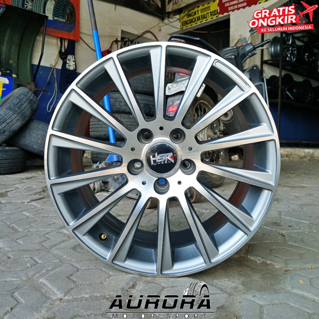 Jual Velg mobil mercy stream civic camry ring 17 HSR Rostock Blade R17 lebar 8 grey polish ...
