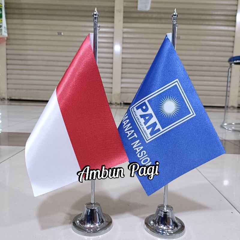 Jual best seller tiang stenlis meja+bendera partai PAN+bendera Merah ...