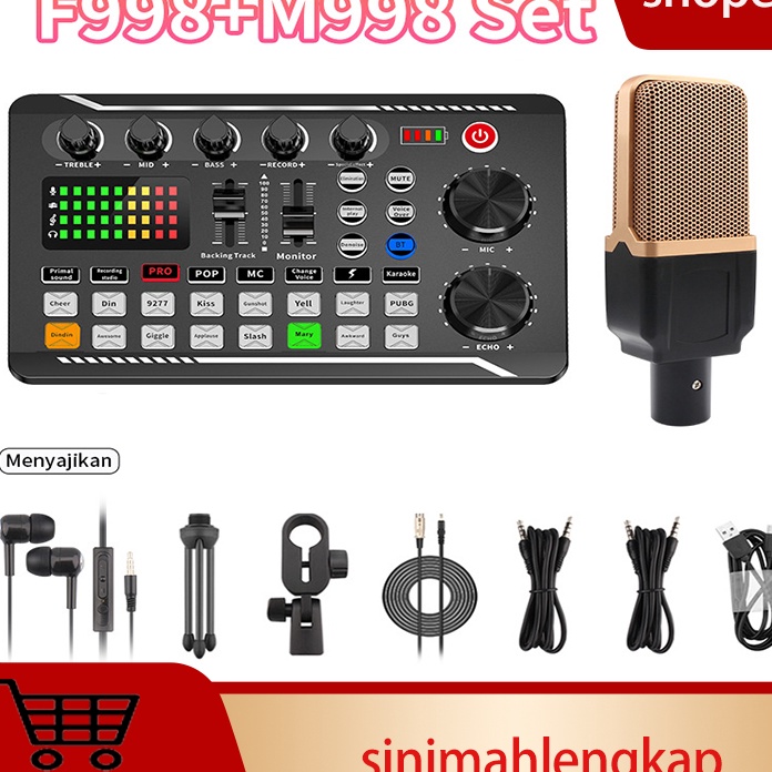 Jual Unggul Mixer Bluetooth Soundcard F998 Audio kartu suara mic USB External Sound Card Live ...