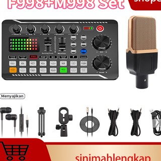 Jual Unggul Mixer Bluetooth Soundcard F998 Audio kartu suara mic USB External Sound Card Live ...