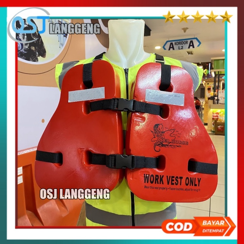 Jual KODE W83V PELAMPUNG KAPAL LIFE JACKET WORK VEST SEA HORSE | Shopee ...
