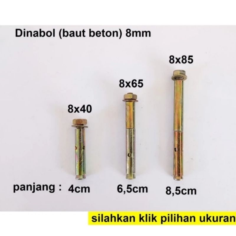 Jual Dinabol 8 x 40 8 x 65 8 x 85 baut beton tanam tembok dinabolt Wowo ...