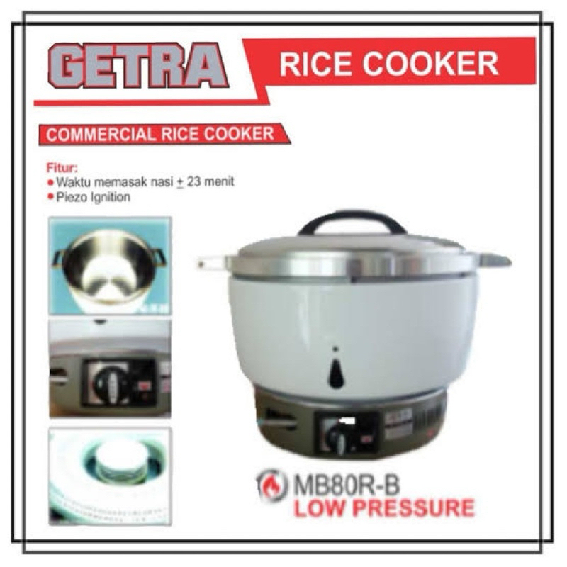 Jual Getra Mb80R-B Gas Rice Cooker 8Kg 14 Liter 80 Porsi | Shopee Indonesia