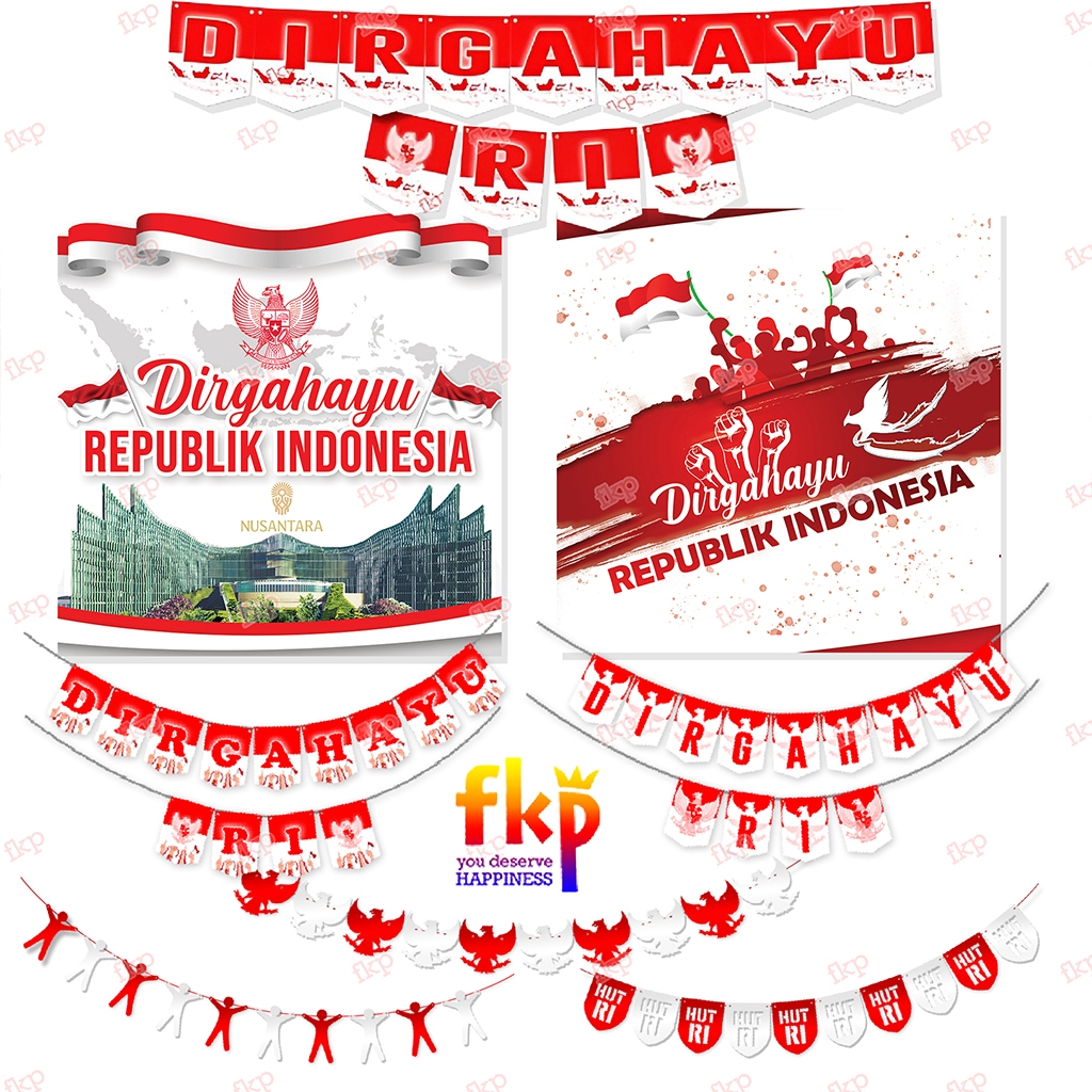 Jual Banner Gantung Dirgahayu RI/ Garlan Agustusan/ Panji Flag ...