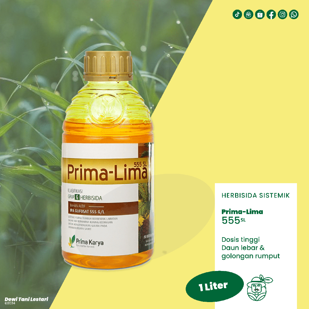 Jual Prima Lima PrimaLima 555 SL Herbisida Sistemik (1 Liter) | Shopee ...
