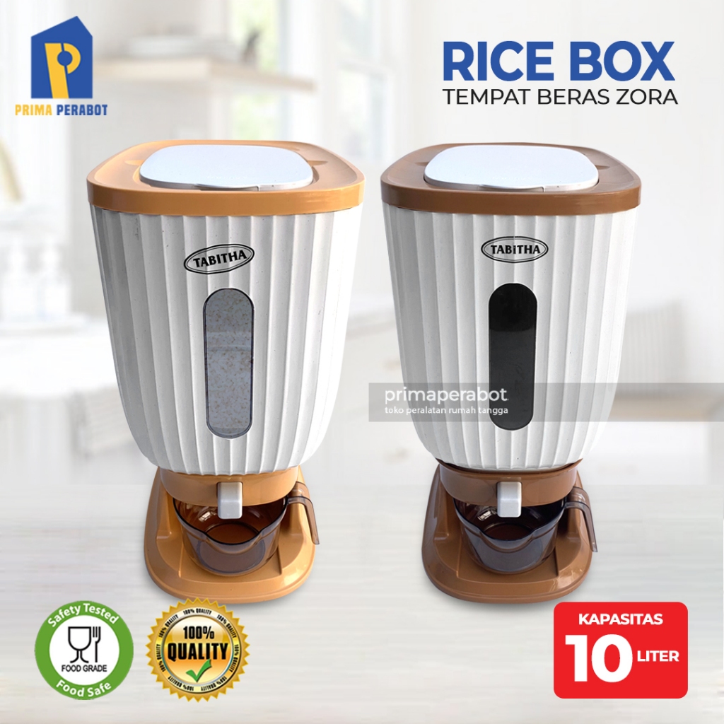 Jual Dispenser Beras 10 liter Wadah Beras Dry Food Container Zora ...