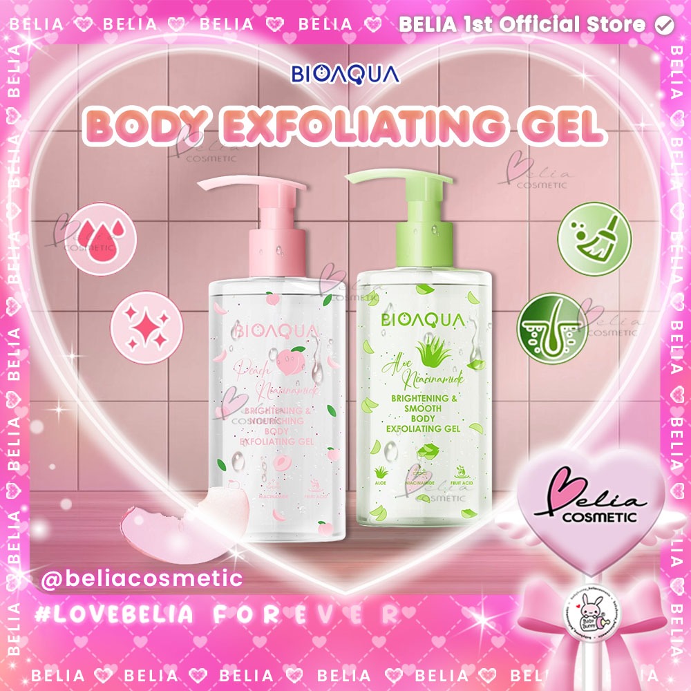 Jual BELIA BIOAQUA Body Exfoliating Gel Aloe Peach 350g | Body Scrub ...