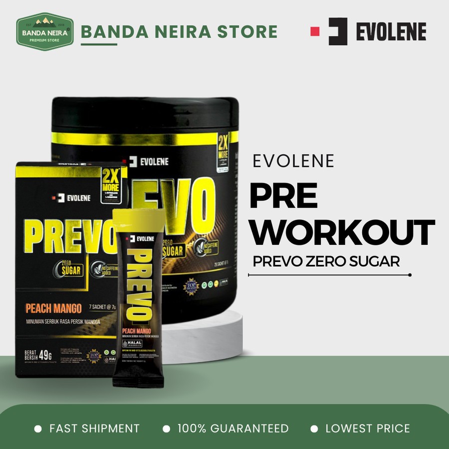 Jual EVOLENE PREVO PRE VO ZERO SUGAR + ZERO CAFFEINE / Booster Energy ...