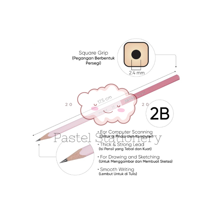 Jual [PACK] Pensil Komputer Gambar Kayu 2B Joyko P-8129 1 Pak Isi 12 ...