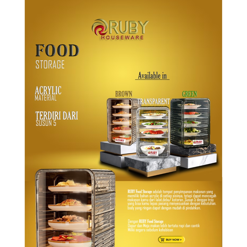 Jual RUBY Food Storage Acrylic RB-634 tempat makanan susun 4 susun 5 ...