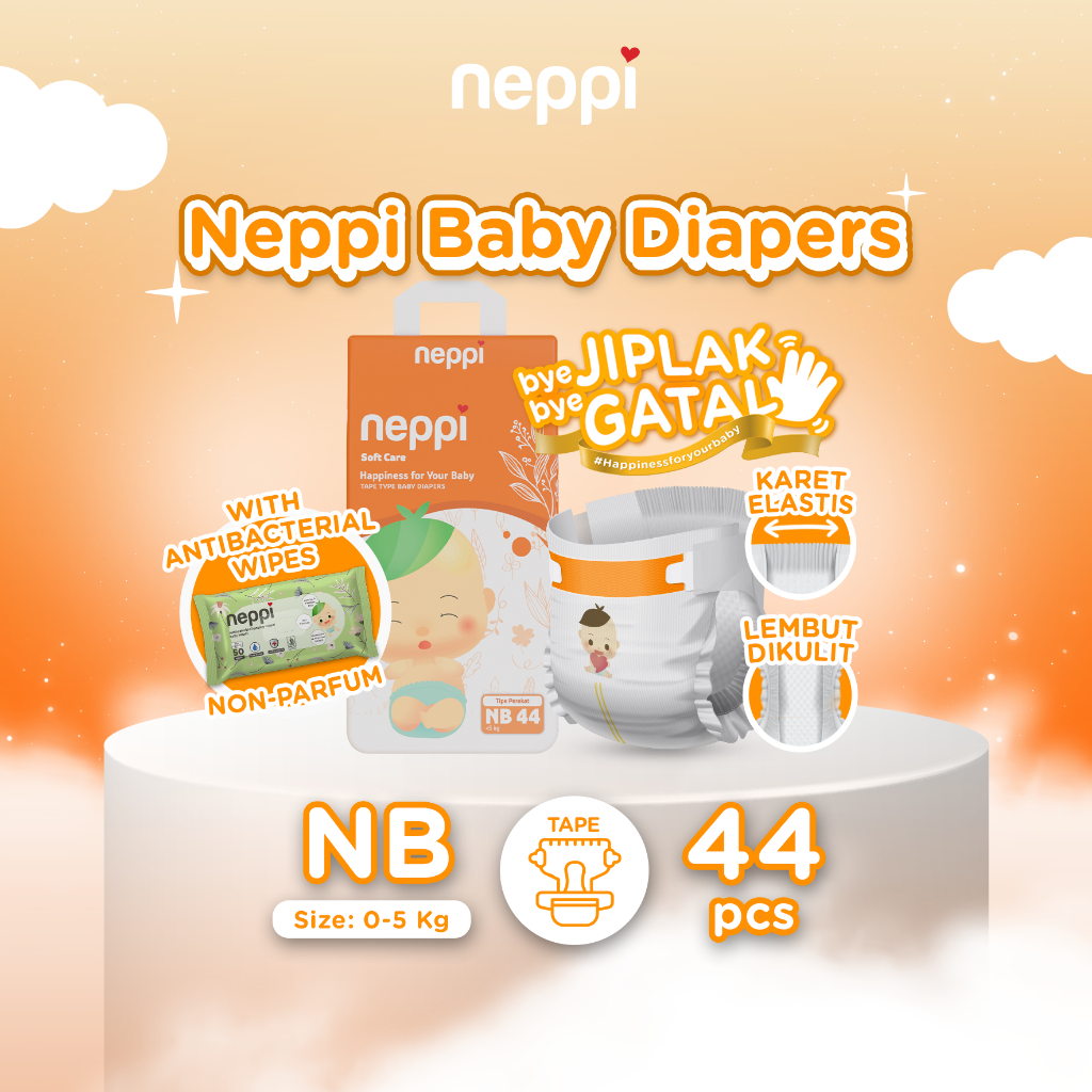 Jual Neppi Popok Bayi Tape / Perekat Soft Care NB44 + Neppi Tissue ...