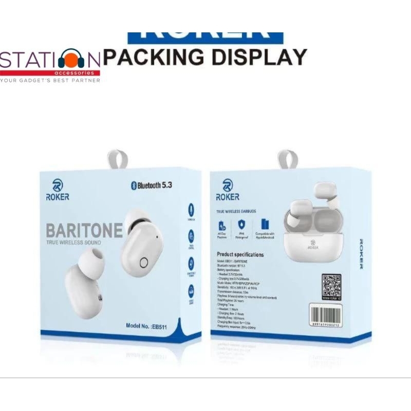 Jual TWS ROKER BARITONE EB511 True Wireless Earphone TWS GATT Bluetooth ...
