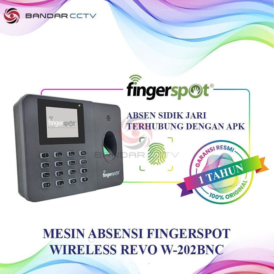 Jual FINGERSPOT Mesin Absensi Wireless REVO W-202BNC | Shopee Indonesia