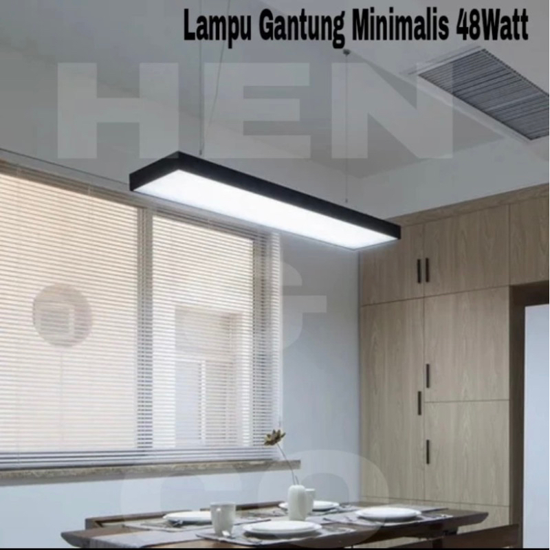 Jual Lampu gantung balok led lampu office kantor hanging lamp 48W 48 ...