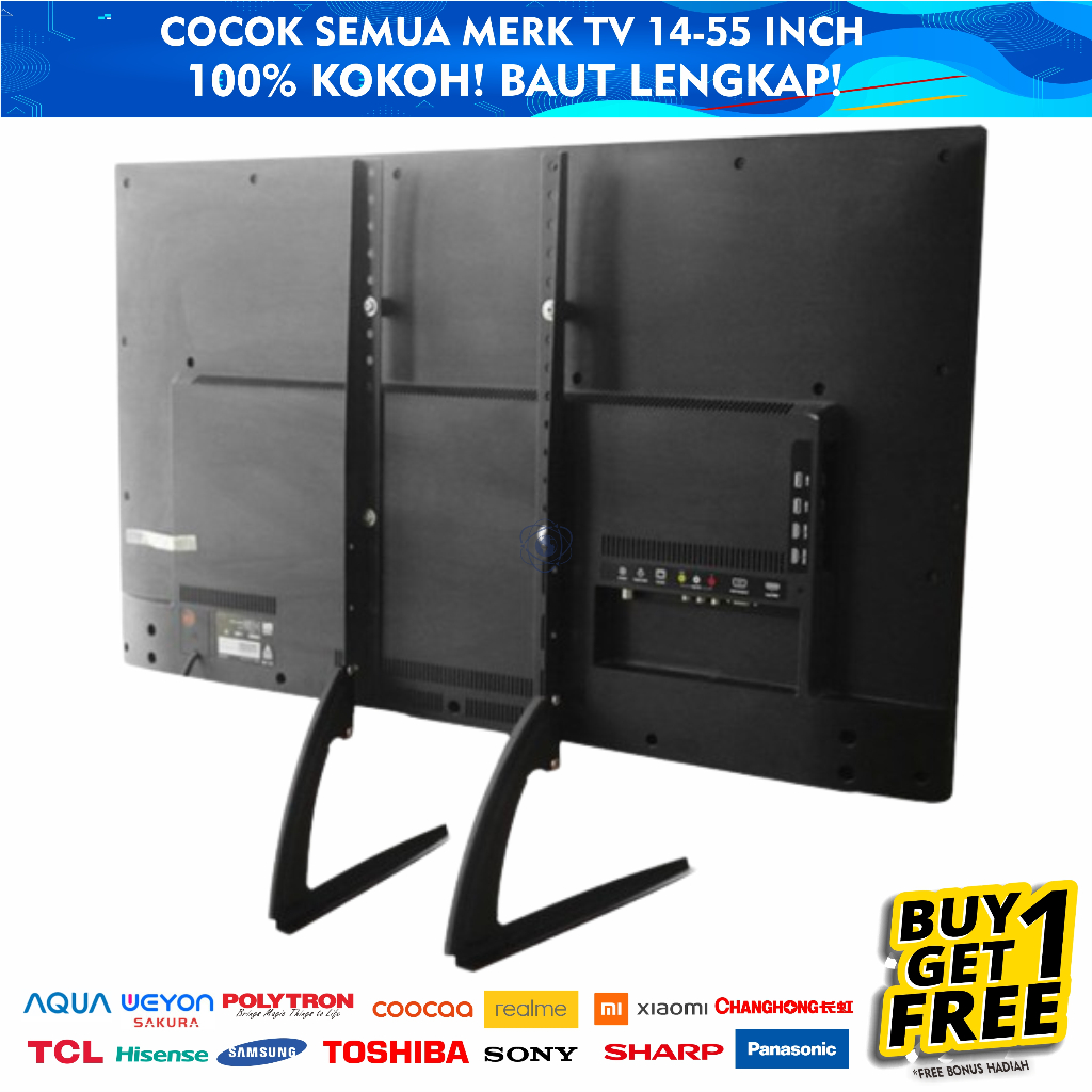 Jual Bracket TV LED LCD Kaki 32 40 43 55 50 49 60 Inch Stand Kaki TV ...