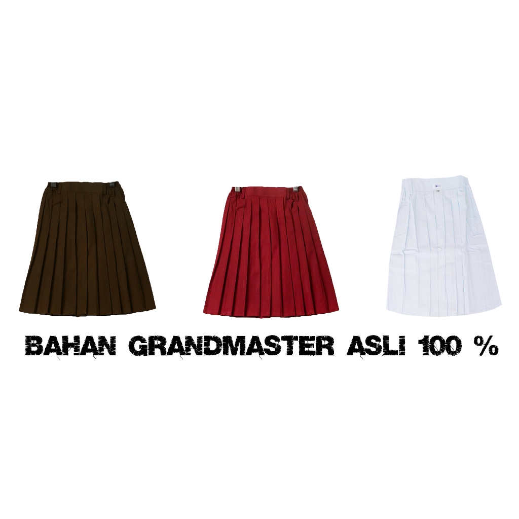 Jual Rok Seragam Sekolah SD Merah Putih Coklat Pramuka Pendek Rempel Anak Perempuan Grandmaster ...