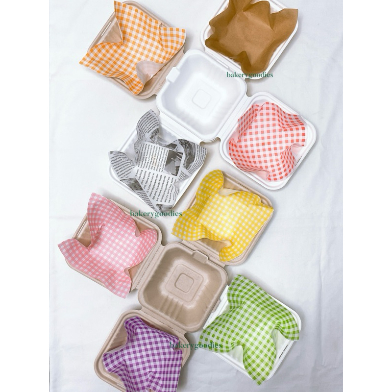 Jual Kertas Baking Kertas alas beto kertas bento bagasse box Motif ...