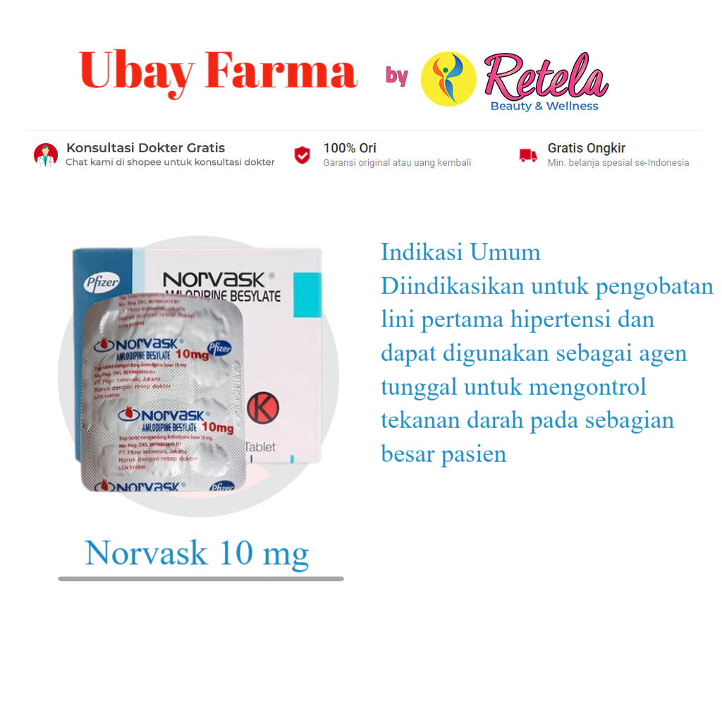 Jual Norvask 10 mg 10 Tablet / Hipertensi | Shopee Indonesia