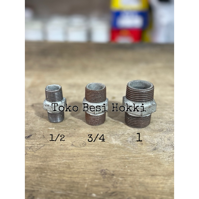Jual Double Nepel Galvanis / Double Drat Besi ( 1/2 • 3/4 • 1 ) | Shopee Indonesia