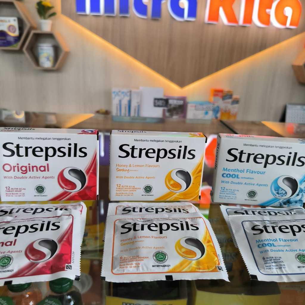 Jual Strepsils Tablet Hisap Original / Menthol / Honey Lemon Per Sachet ...