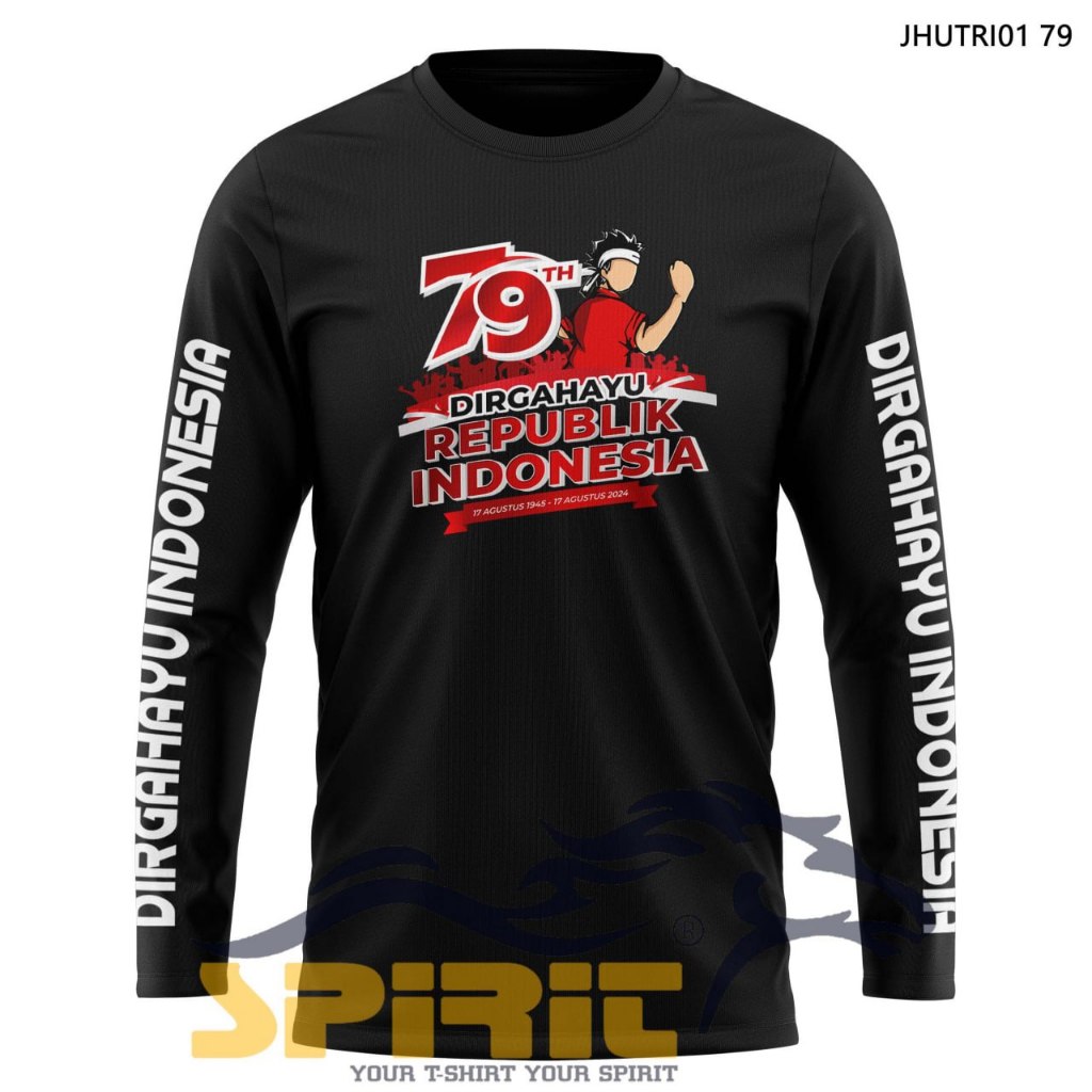 Jual KAOS 17 AGUSTUS 2024 BAJU KAOS 17AN KAOS DTSHIRT DIRGAHAYU RI KE 79 LENGAN PANJANG COTTON ...