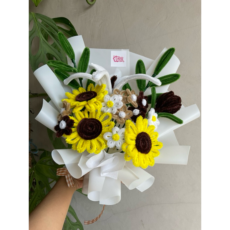 Jual Sunflower Bouquet | Buket Kawat Bulu | Buket Bunga Wisuda | Buket ...