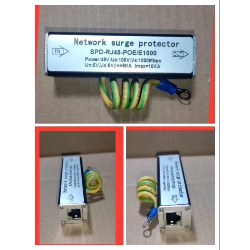 Jual Network Surge Protector Anti Petir Poe 1000mbps spd-rj45-POE/E1000 ...