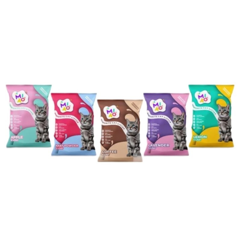 Jual INSTANT PASIR KUCING MIAO 5L Bentonite Cat Litter Mi Ao Wangi ...