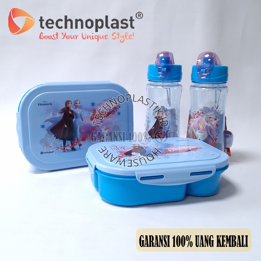 Jual TECHNOPLAST Paket Hemat School Frozen Set tempat Bekal 1240Ml ...