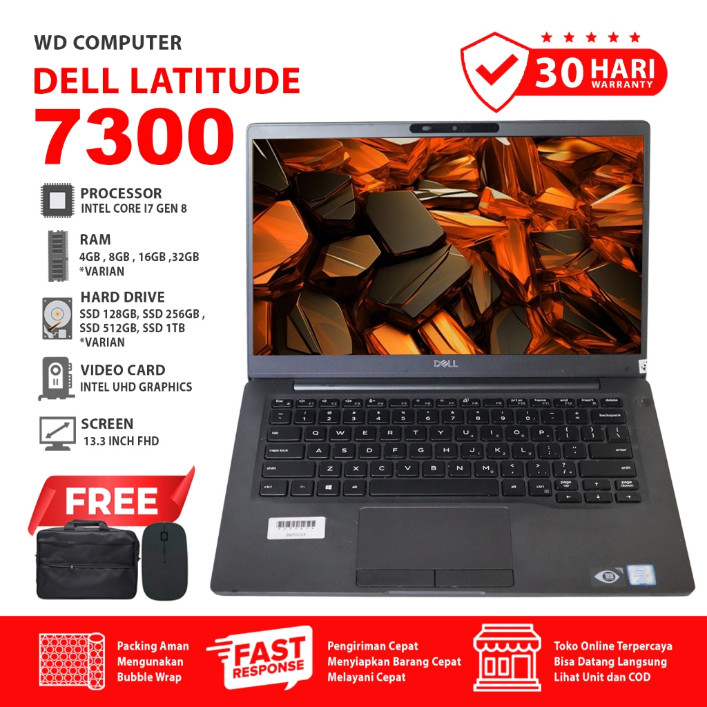 Jual Laptop Dell 7300 Intel Core I7 Gen 8 RAM 8GB SSD 256GB 13inch ...