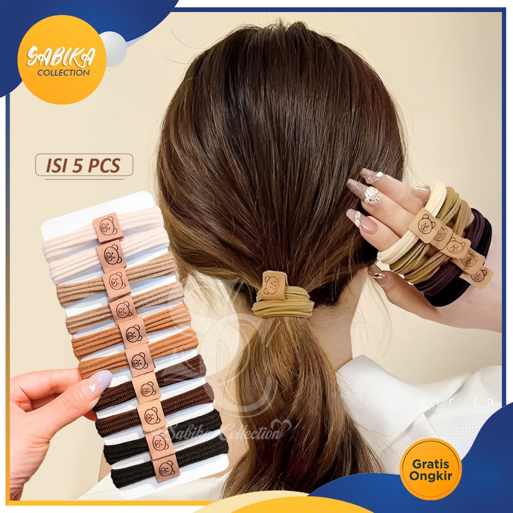 Jual Ikat Rambut Karet Elastis Korea Style Isi 5pc Kunciran Rambut ...
