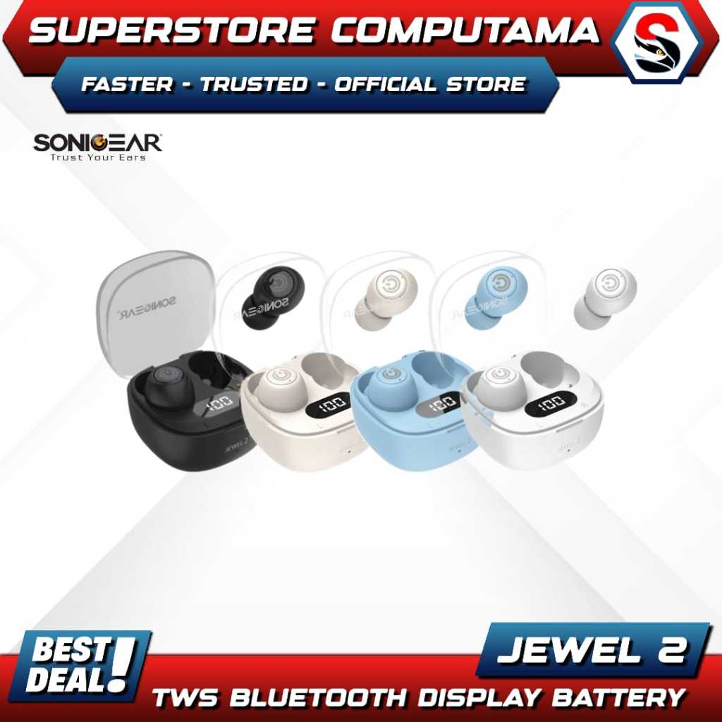 Jual SonicGear Earphone EarPump TWS Jewel 2 | Jewel2 ENC Bluetooth 5.4 ...
