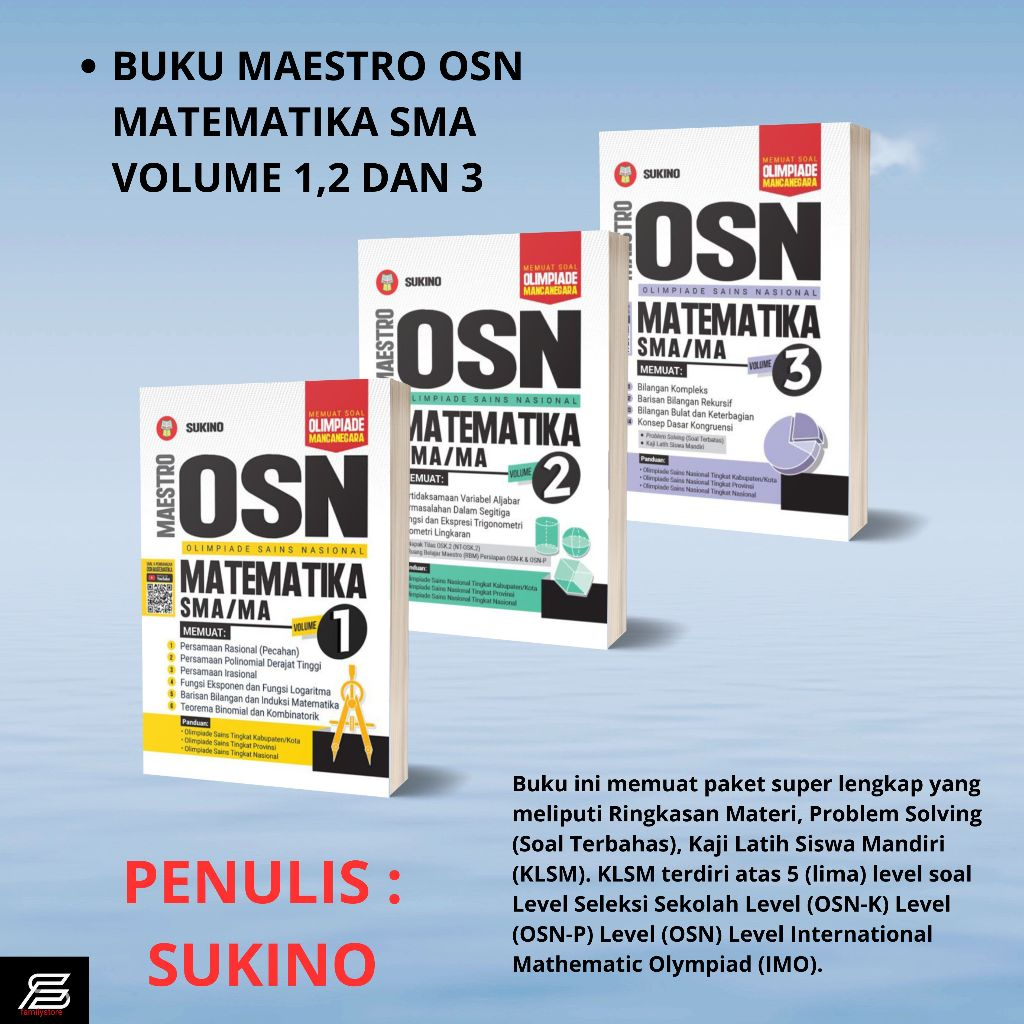 Jual PAKET MAESTRO OSN MATEMATIKA SMA 1-OSN MATEMATIKA SMA 2-OSN MATEMATIKA SMA 3-SUKINO ...
